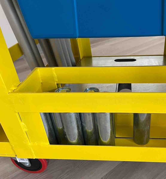 Pipe & Drape - Vertical Combo Cart with (4 pcs) Blue Reusable Storage ...